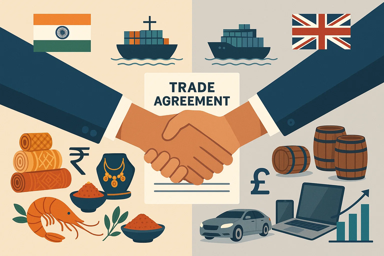 India–UK FTA Deal Explained: Key Sectors & Stocks to Watch - onedemat.com